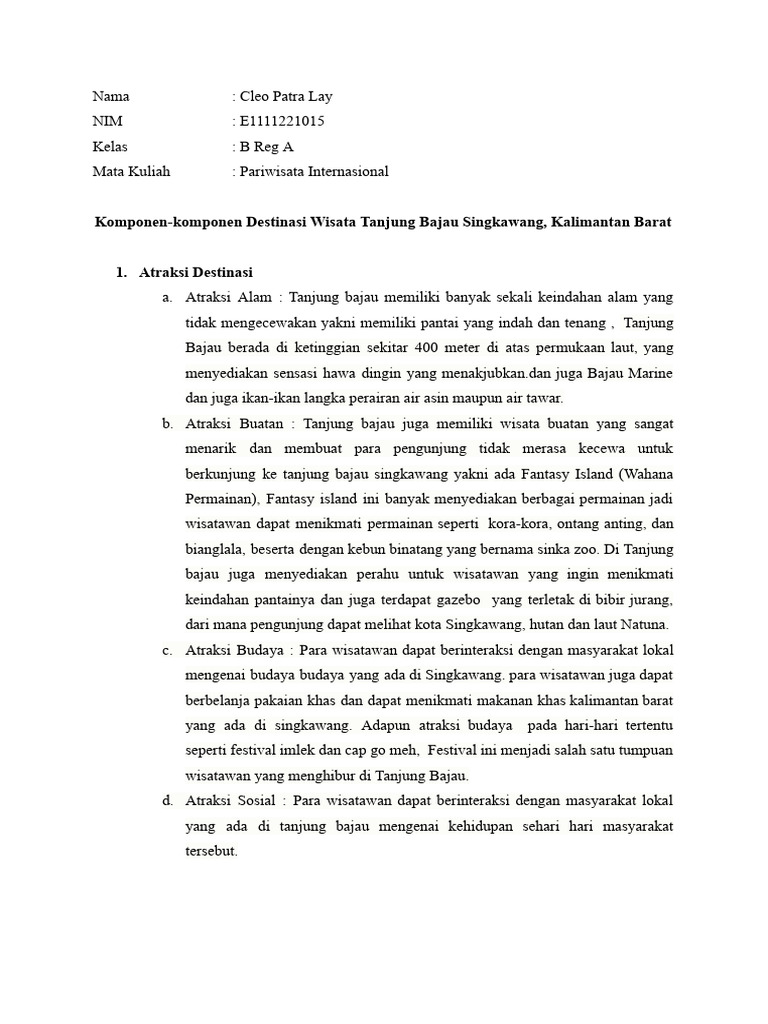 Pariwisata -Cleo Patra | PDF