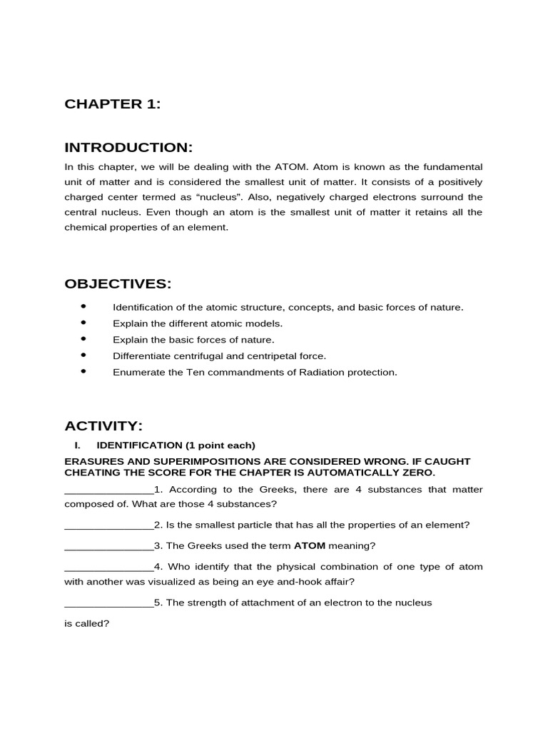 Chapter 1 Manual | PDF