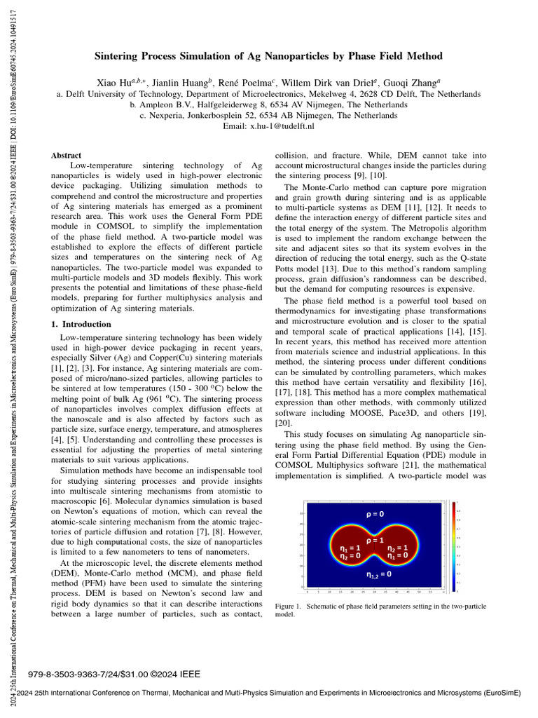 Sintering Process Simulation of Ag Nanoparticles by Phase Field Method ...
