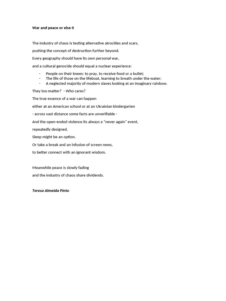 Peace&War 2 Teres APinto | PDF