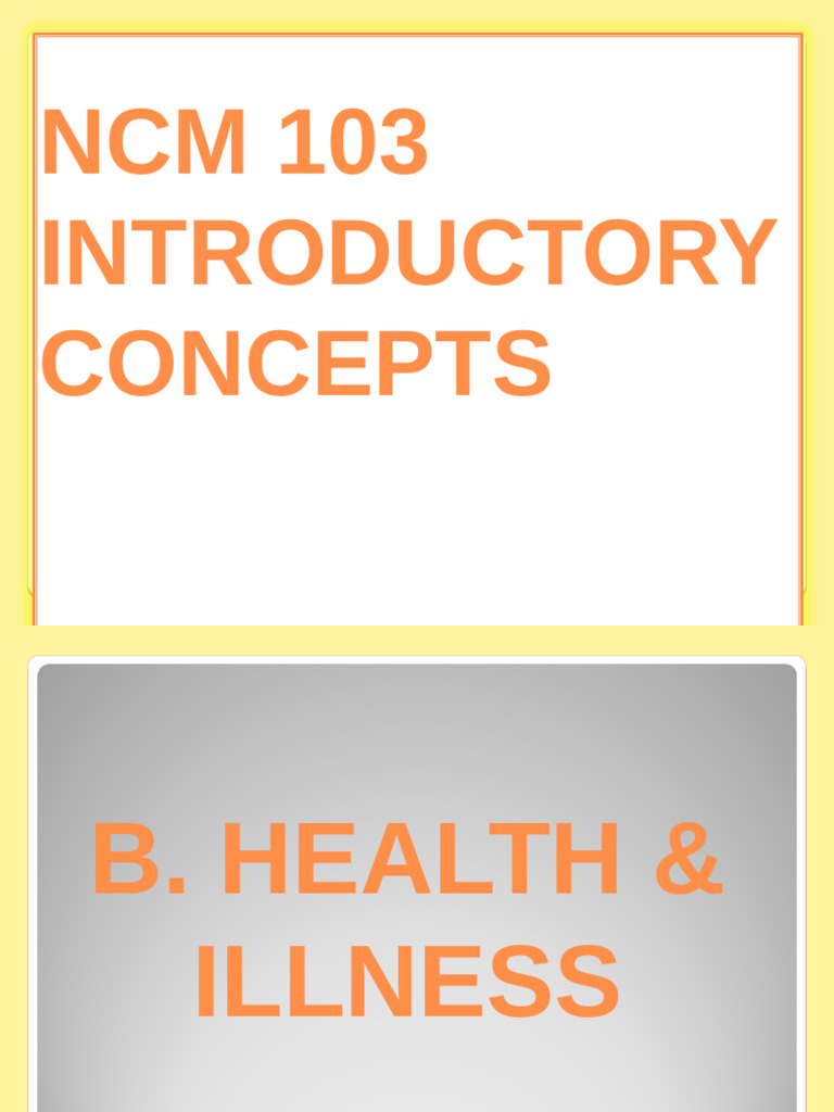 NCM 103 Unit I. Intro Health Illness | PDF