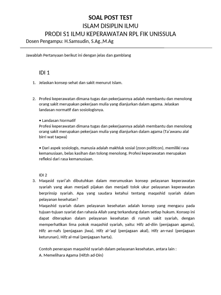 Post Test RPL Idi 1,2,3 Khairun Nisak - 30902400230 | PDF