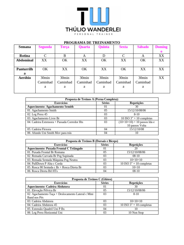 Treino Samara 2024 2 | PDF