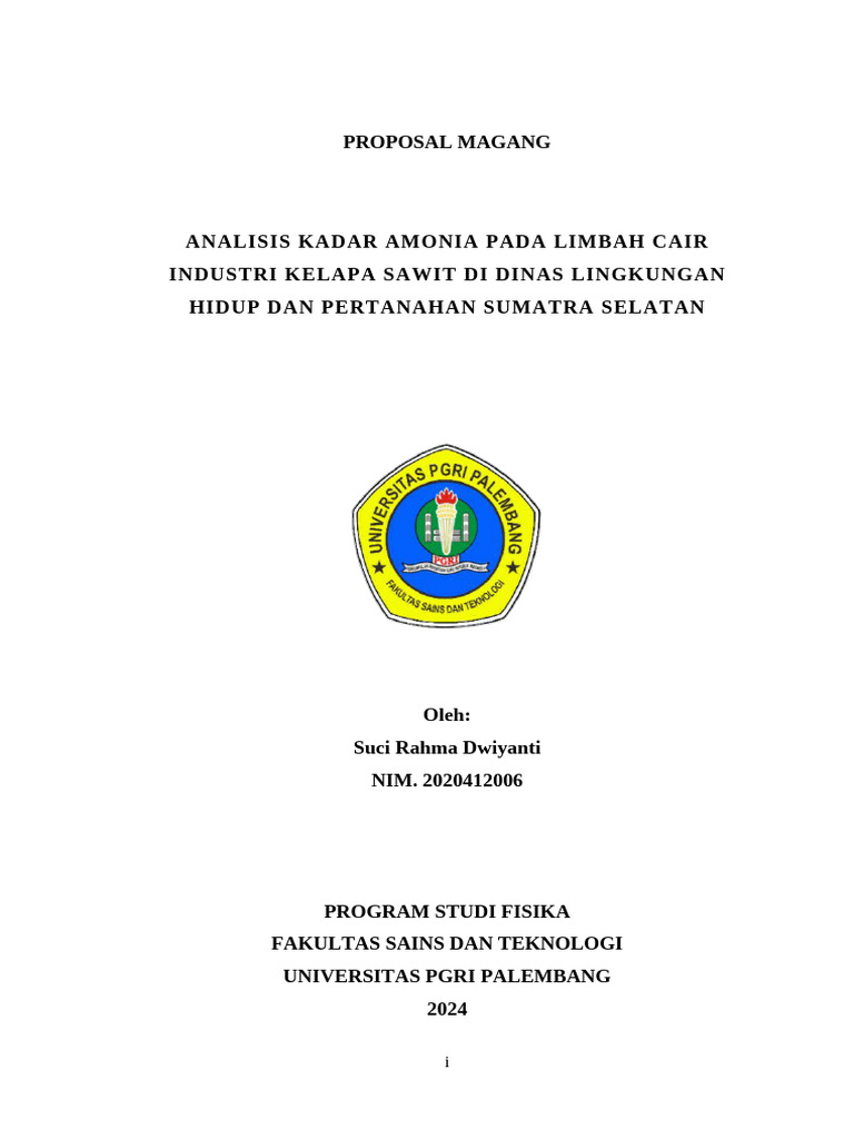 Proposal Magang Suci-1 | PDF