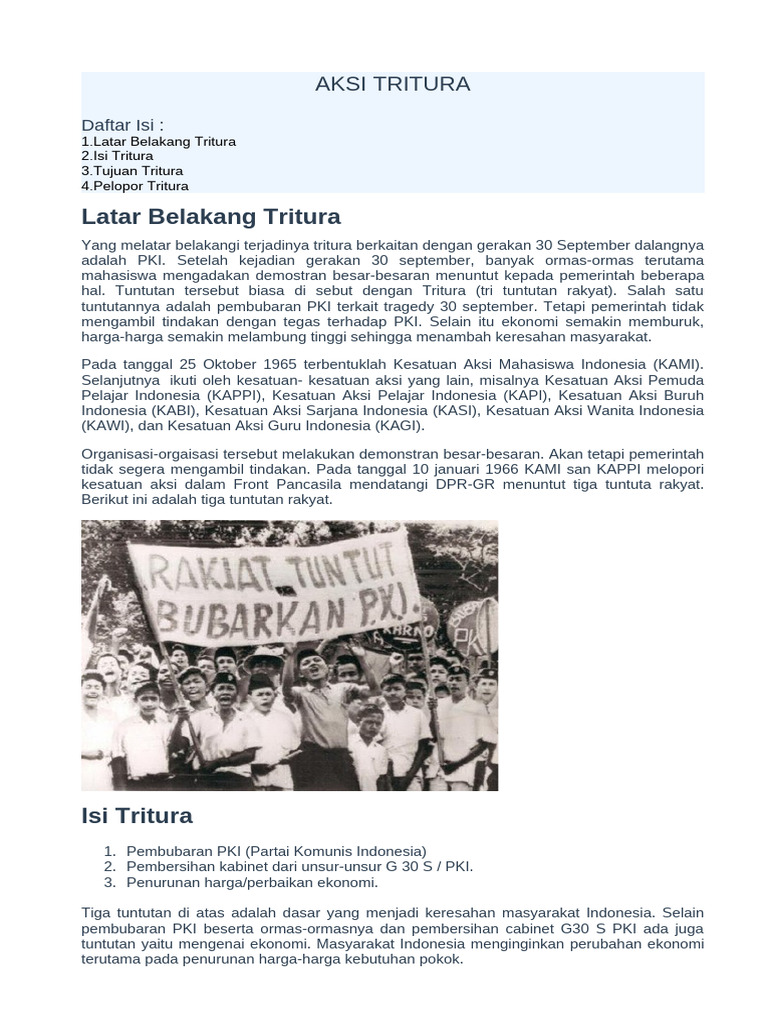 Aksi Tri Tura | PDF