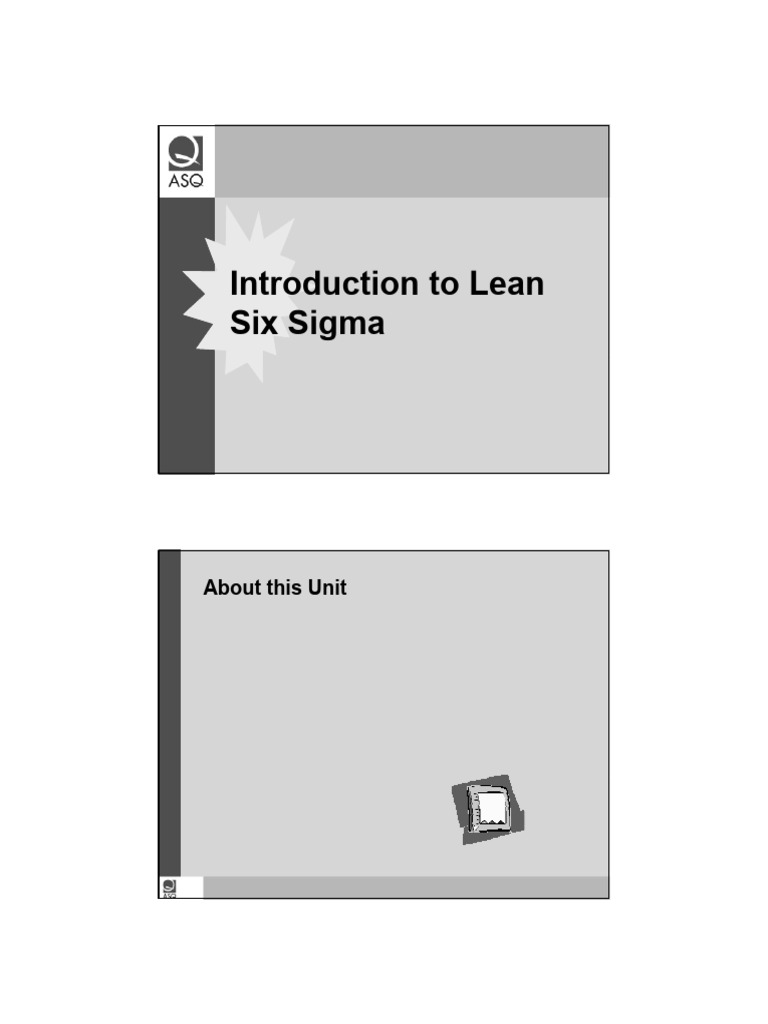 Introduction To Lean Six Sigma | PDF