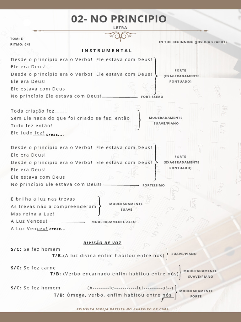 No Principio Letra | PDF