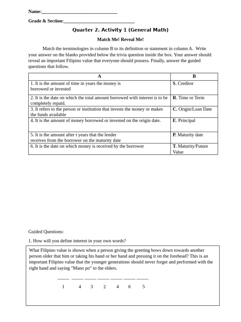 Genmath Week 9 Act. | PDF