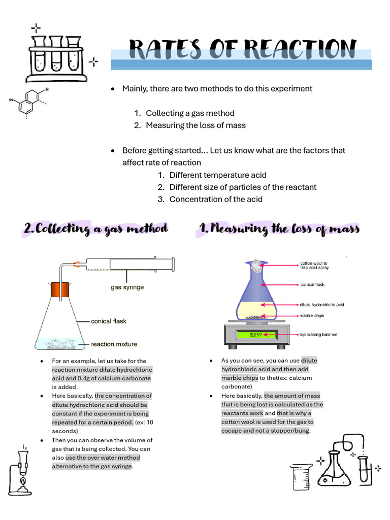Rate of Reaction - Cambridge O/L | PDF