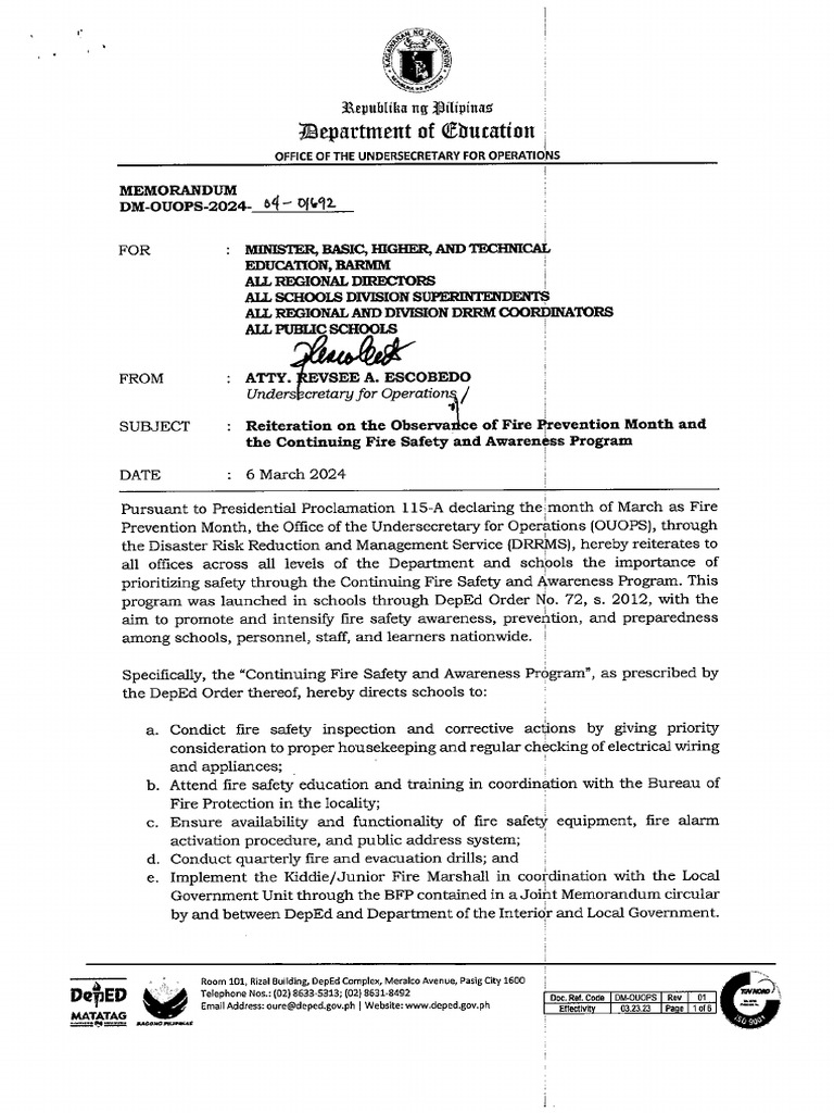 OUOPS 2024 04 01692 Reiteration On The Observance of Fire Prevention ...