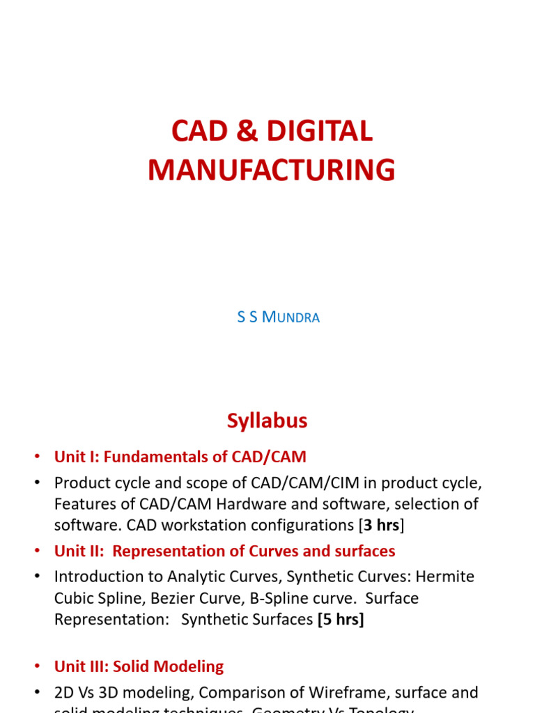 unit 1 intro to CAD_CAM_CIM_stu | PDF