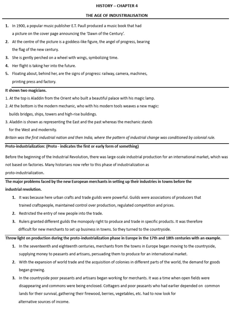 History_chapter_4_-_The_age_of_industrialisation_1 | PDF