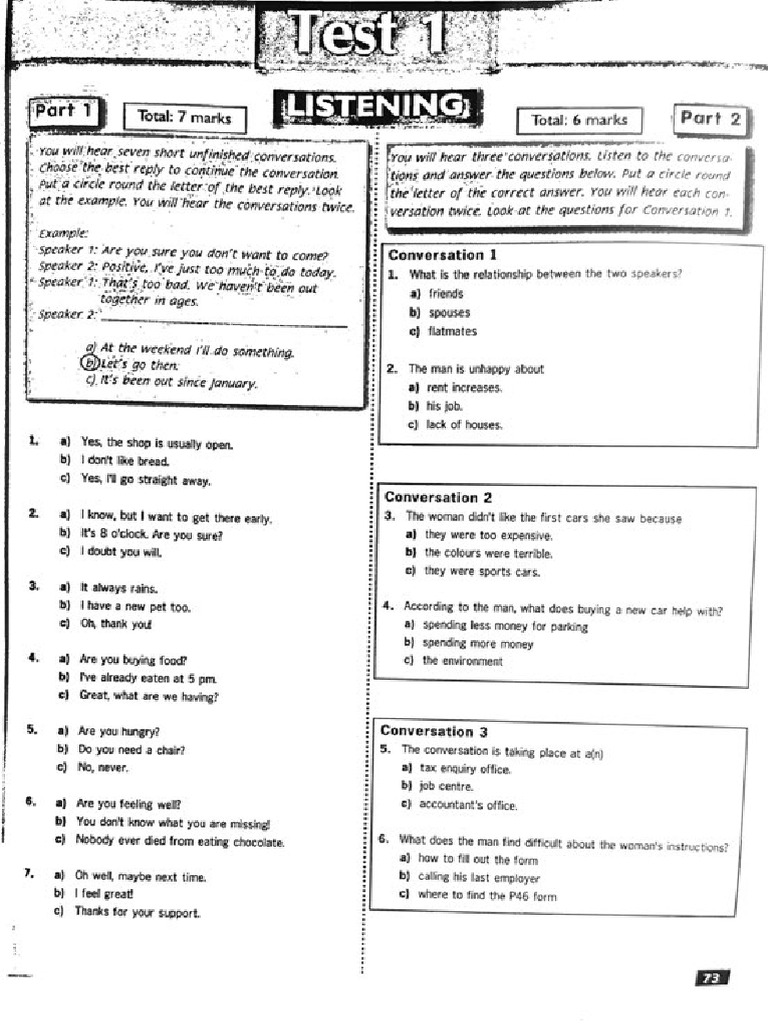 Simply LanguageCert B2 Test No.1. | PDF