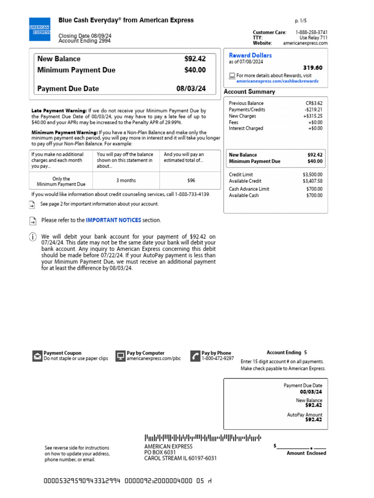 Credit Card Bill | PDF