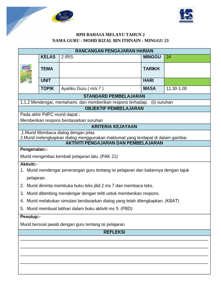 RPH BM THN 2 NEW (Unit 14) | PDF | Languages Of Southeast Asia | Foreign Language Studies
