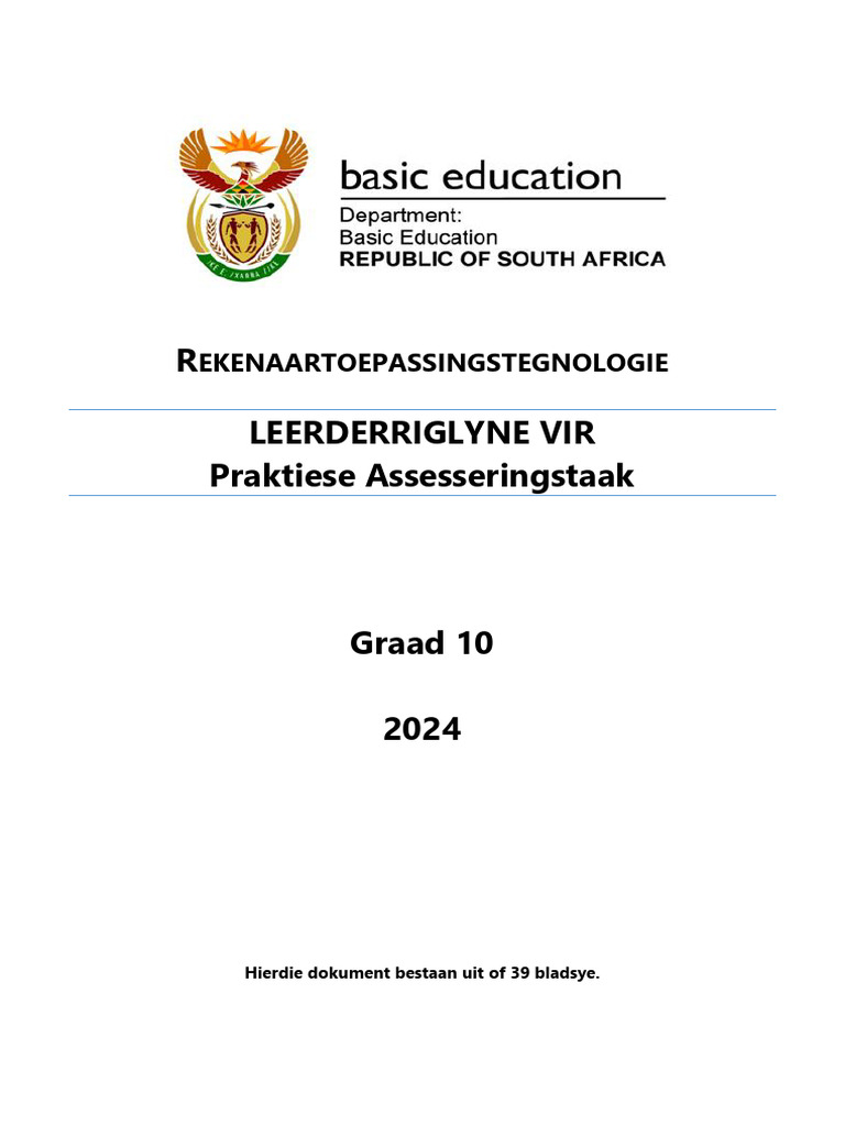 2024 RTT PAT Graad 10 Leerdergids | PDF