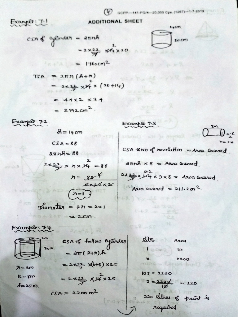 7th Chapter Mensuration Example Sums.. (1) | PDF