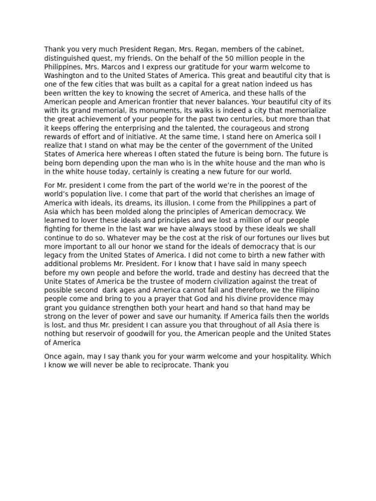 Marcos Senior Speech | PDF