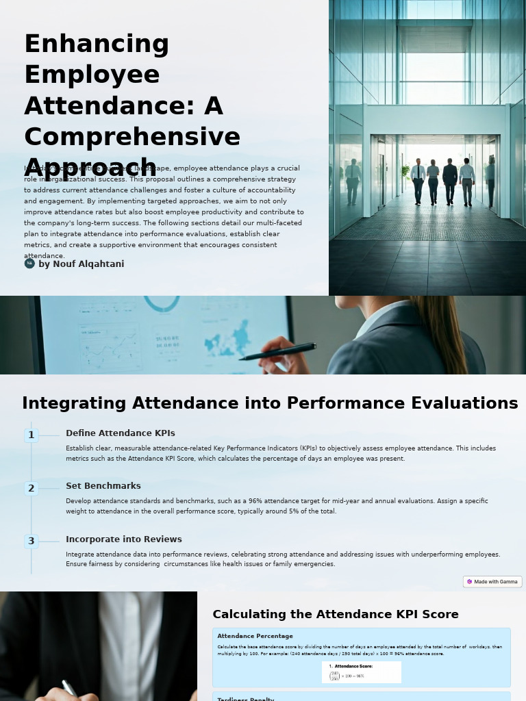 Enhancing Employee Attendance A Comprehensive Approach | PDF | Performance Indicator | Business