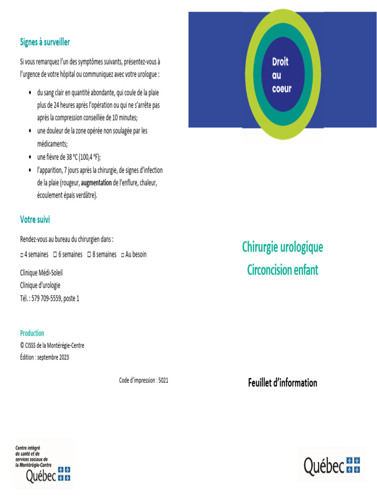 Brochure Circoncision Enfant | PDF