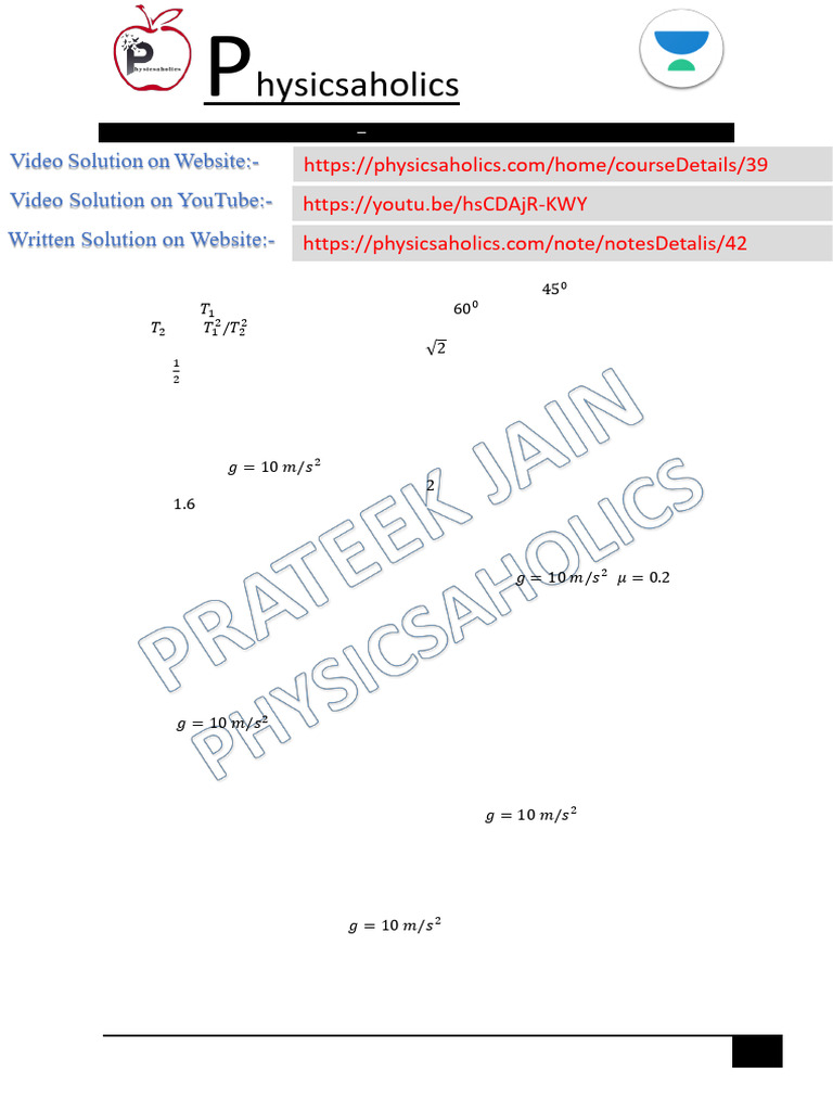Circular Motion DPP with Solutions | PDF | Physical Quantities | Classical Mechanics
