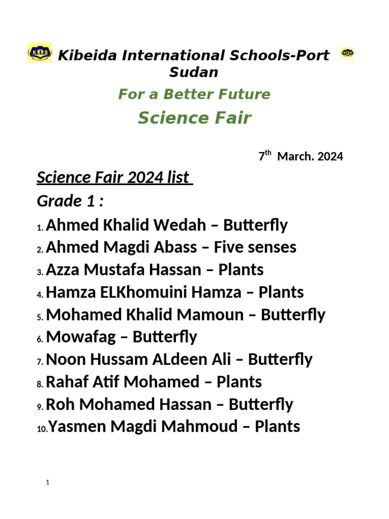 Science fair students | PDF