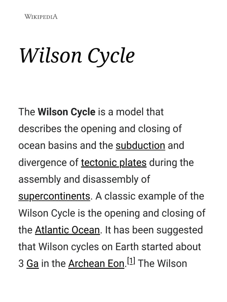 Wilson Cycle | PDF