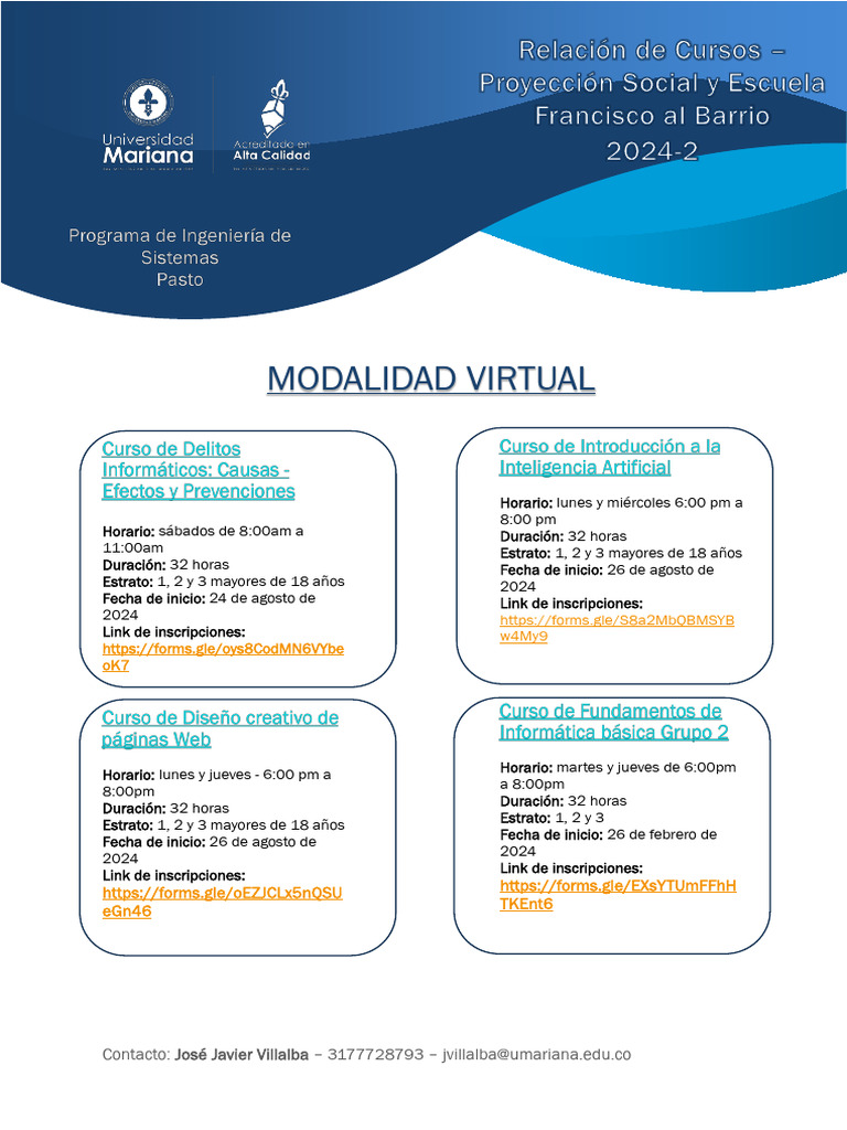 cursos - MODALIDAD VIRTUAL B 2024 | PDF