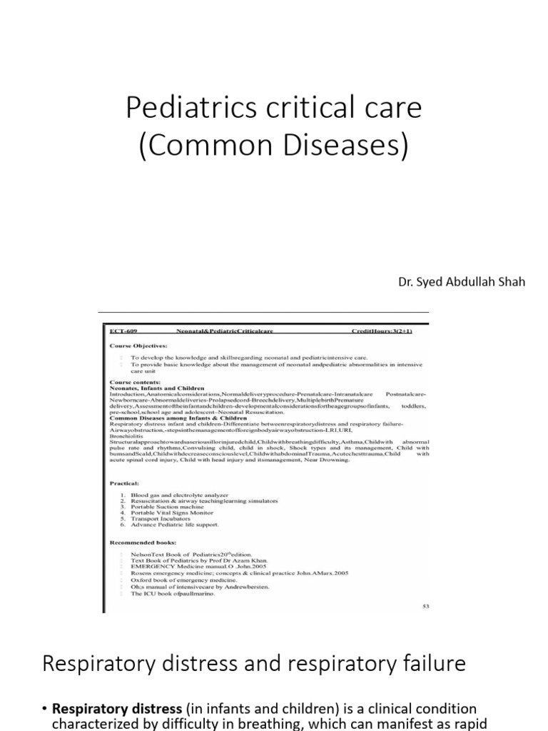 Pediatrics Critical Care 2 | PDF