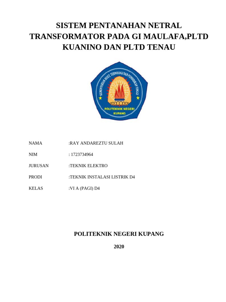 Sistem Pentanahan Netral Transformator Pada Gi Maulafa | PDF