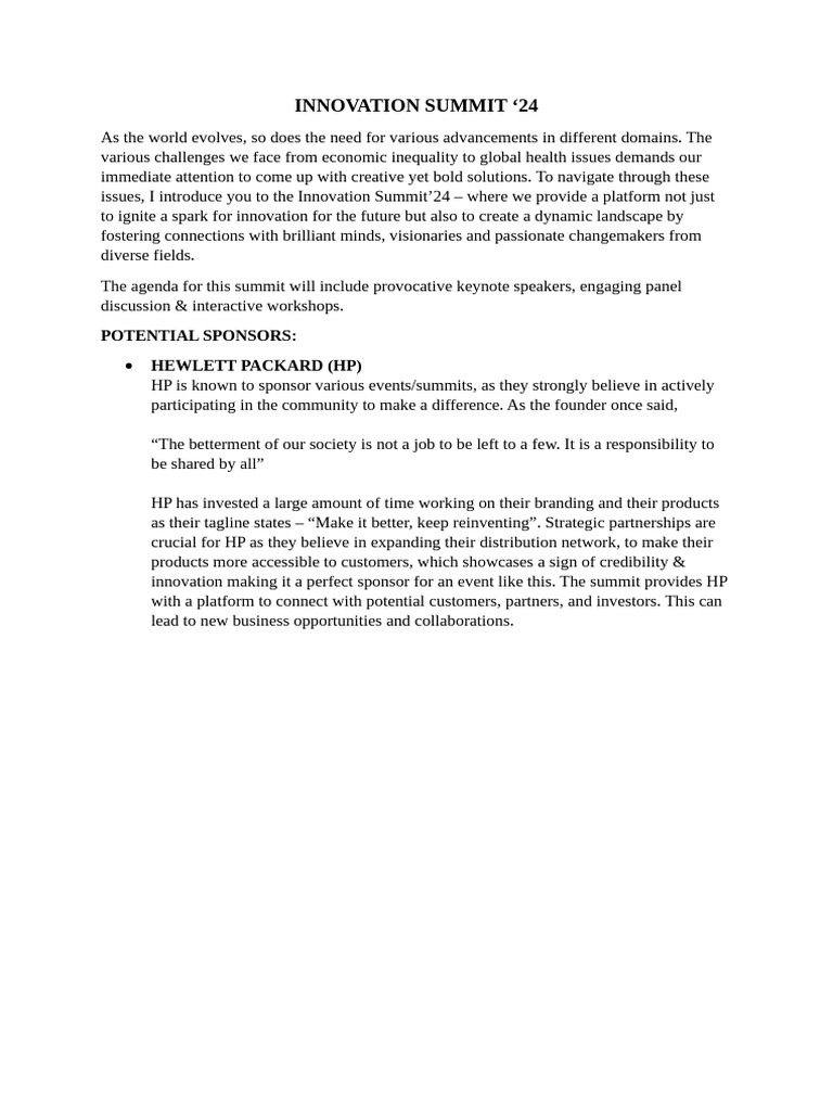 Innovation Summit 2024 Overview | PDF | Business