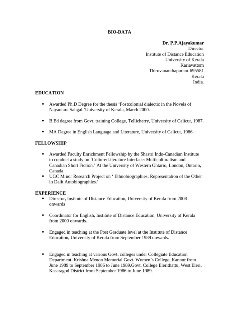 2 - Biodata Revised of | PDF