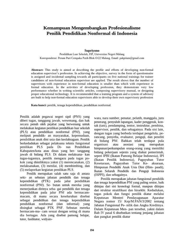 ID Kemampuan Mengembangkan Profesionalisme | PDF