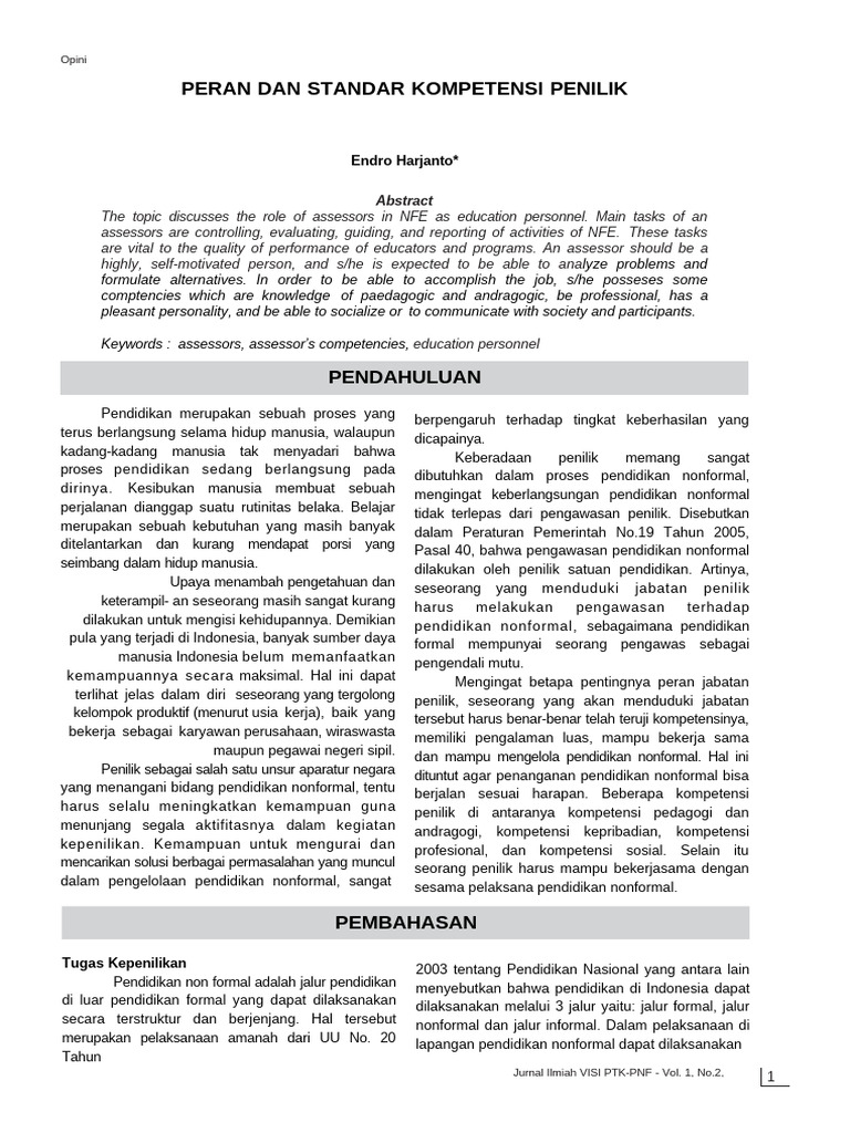 Peran Dan Standar Kompetensi Penilik 28dff197 | PDF