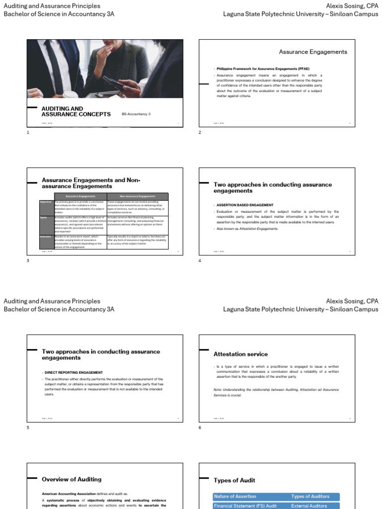 Topic 1 Overview of Auditing | PDF