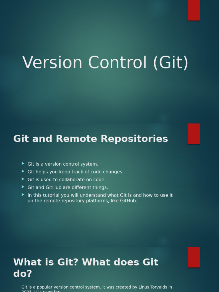 Git Presentation | PDF