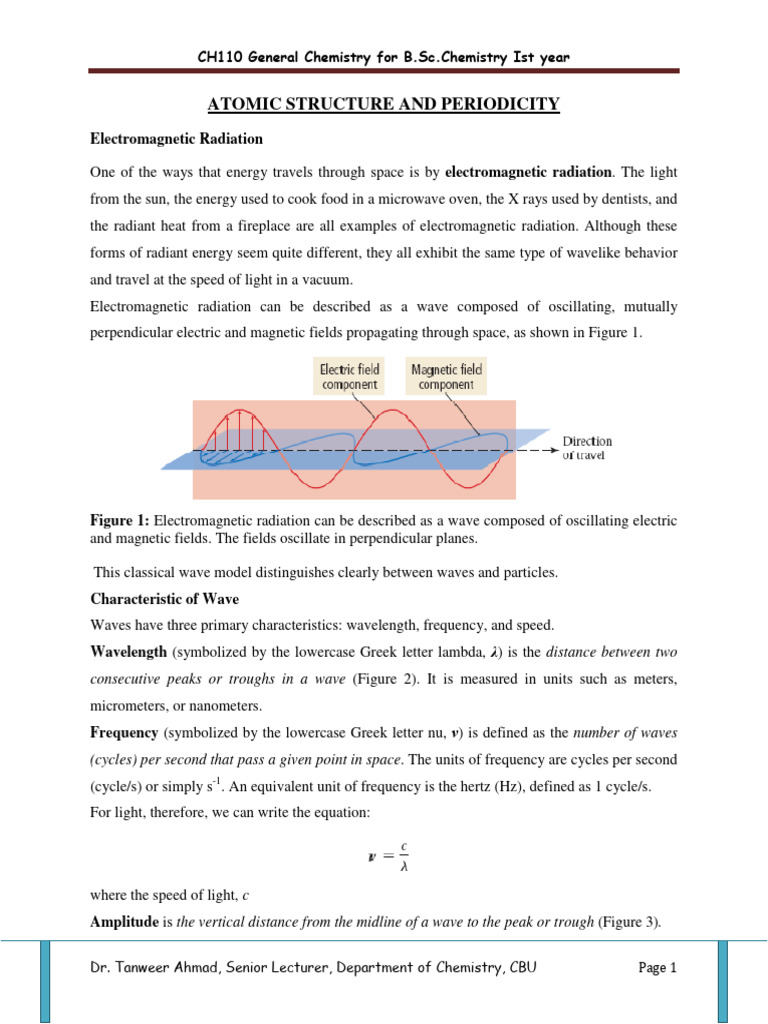 CH110 Atomic Structure and Periodicity | PDF | Atomic Orbital | Photoelectric Effect