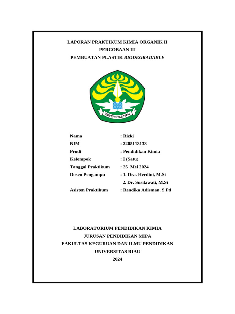 Laprak Kimor Plastik Bio | PDF