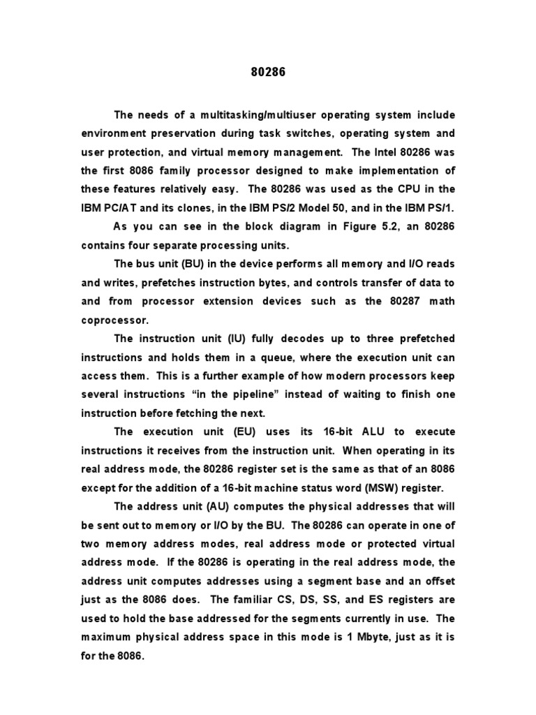 Microprocessor 80286 | PDF | Instruction Set | Central Processing Unit