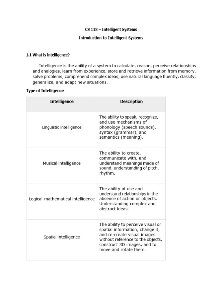 Intro Intelligent | PDF