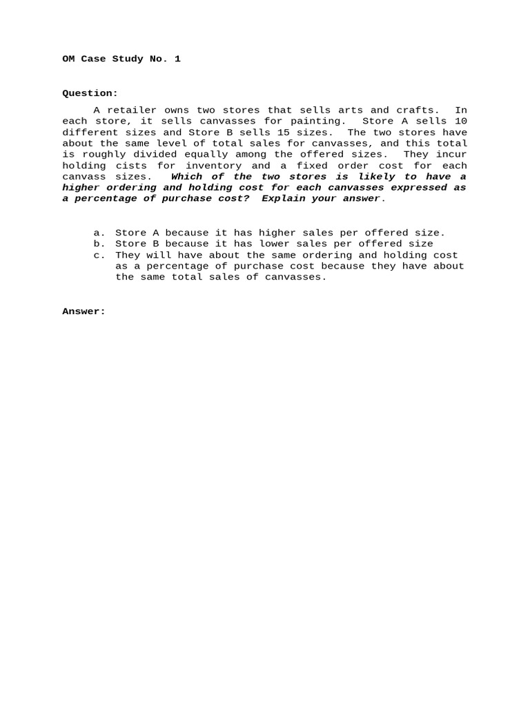 Compilation of OM Case Studies | PDF