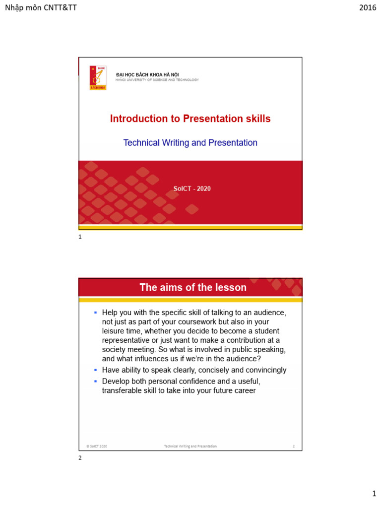 Introduction To Presentation Skills: Technical Writing and Presentation ...