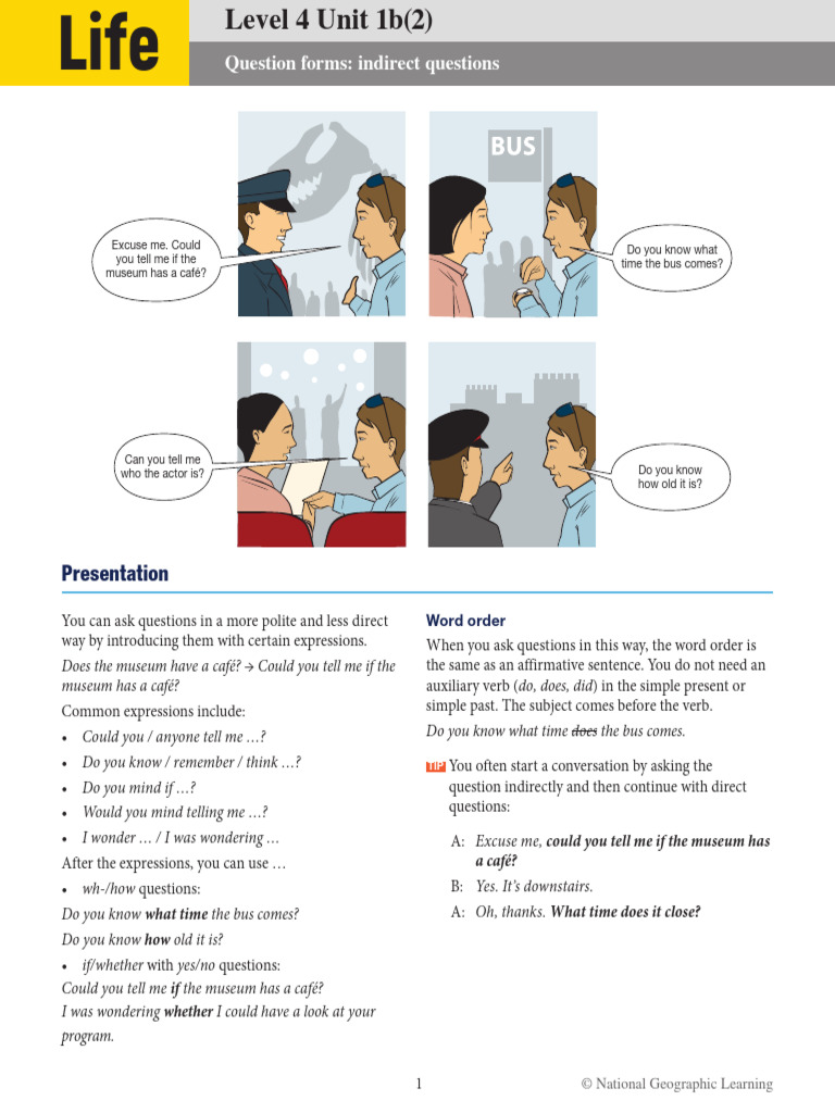 Indirect Questions Worksheet | PDF