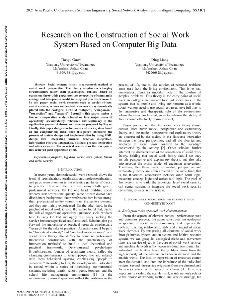 Research On The Construction of Social Work System Based On Computer Big Data | PDF