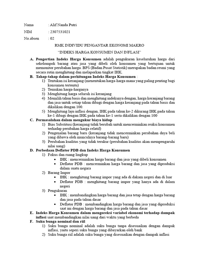 Tugas RMK Ihk Dan Iflasi | PDF