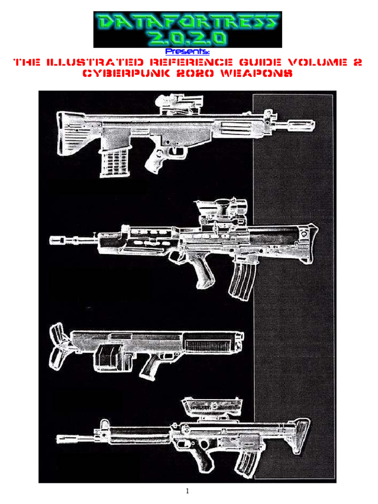 Cyberpunk 2020 - Datafortress 2020 - Illustrated Weapon Reference Guide ...