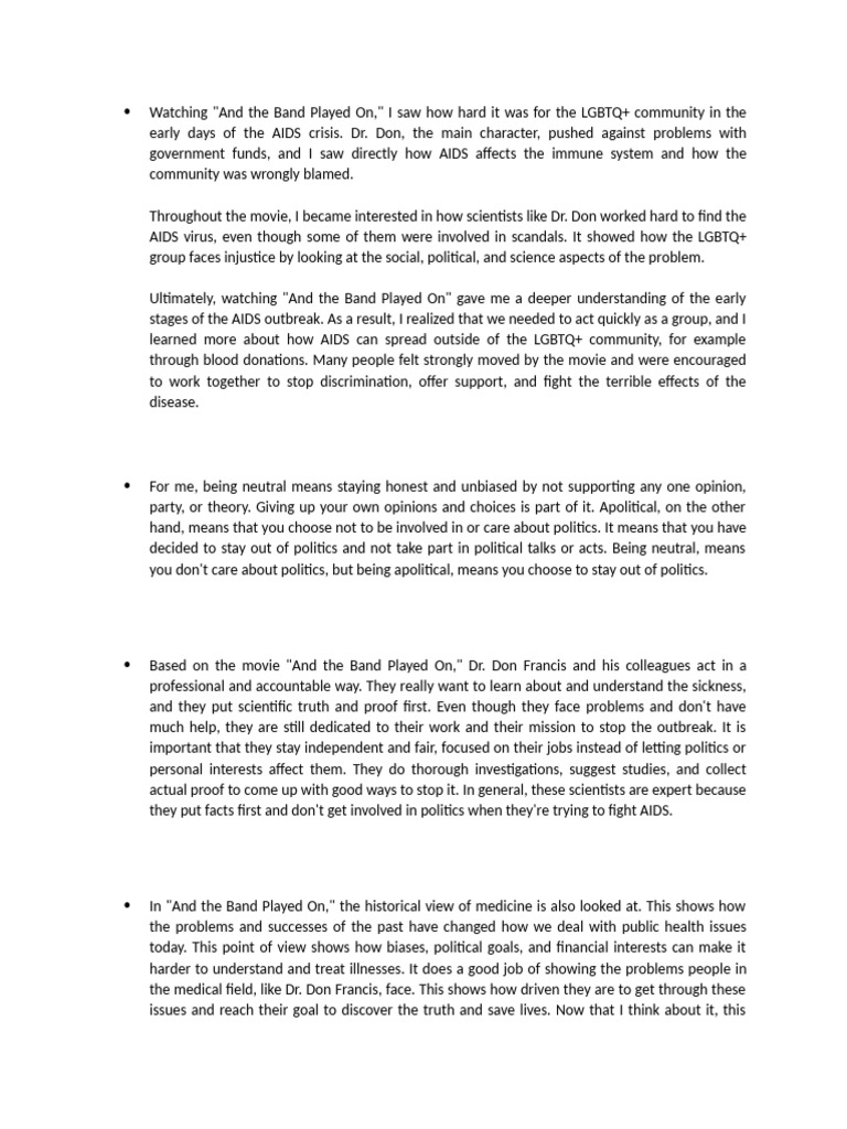And The Band Played On | PDF