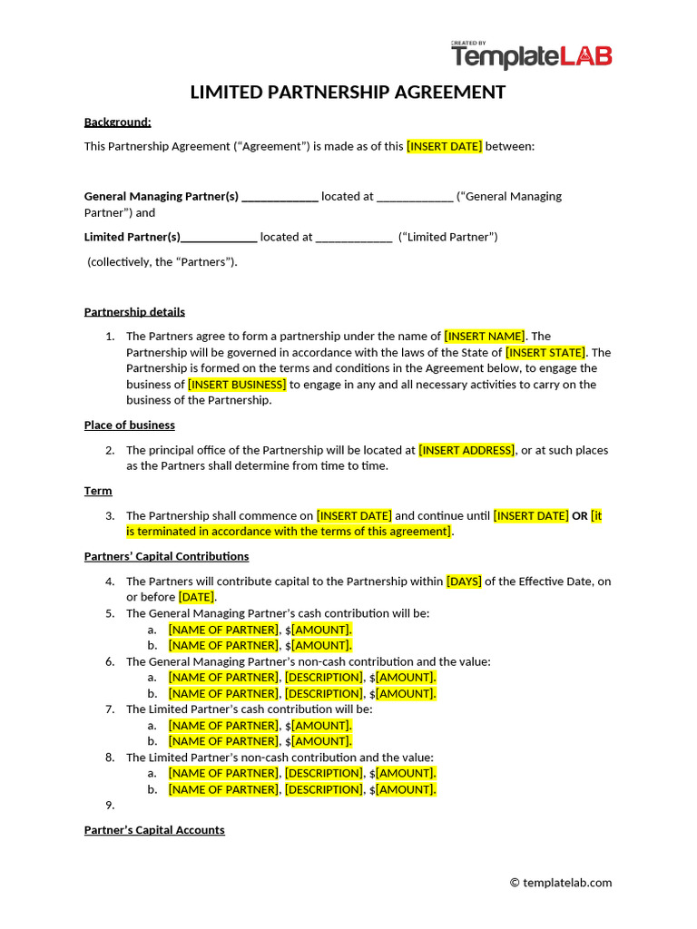 Limited Partnership Agreement | PDF