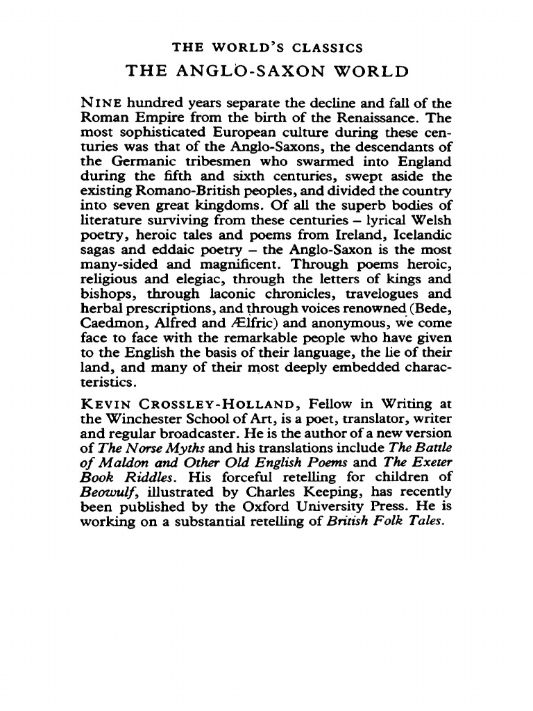 The Anglo-Saxon World an Anthology (Kevin Crossley-Holland) (Z-Library ...