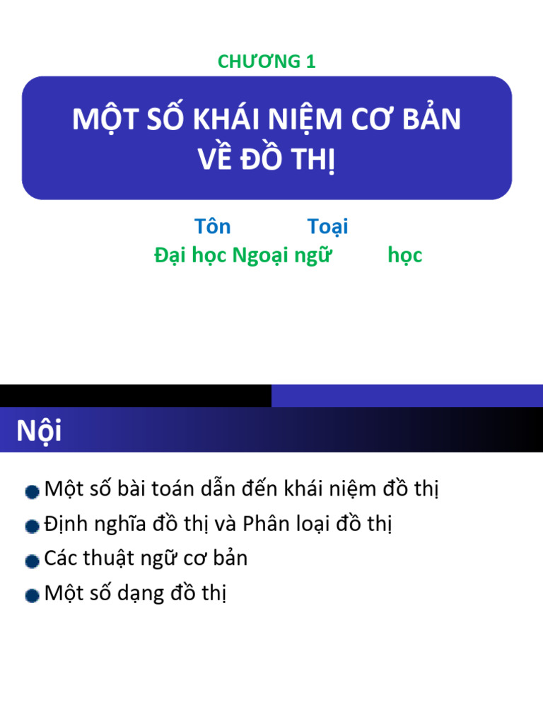 Chuong 1 - Mot So Khai Niem Co Ban Ve Do Thi Co Ban | PDF